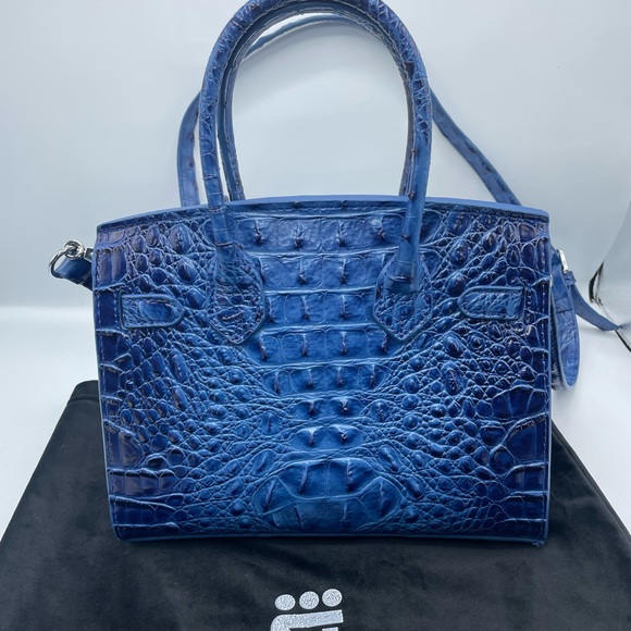 Shane Justin | Bags | Shane Justin Blue Snakeskin Bag | Poshmark